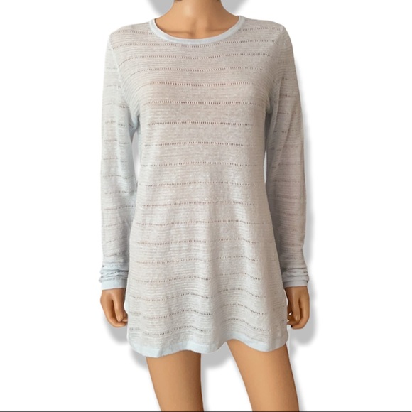 Cynthia Rowley | Tops | Cynthia Rowley 0 Linen Eyelet Lace Stitch Long ...